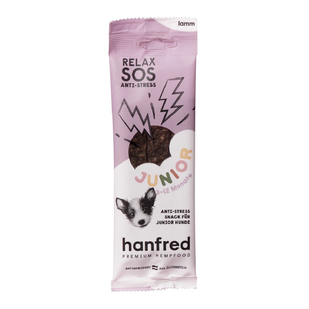 HANFRED Snack Nahrungsergänzung HANF 3% SOS JUNIOR Relax Lamm 40g für ...